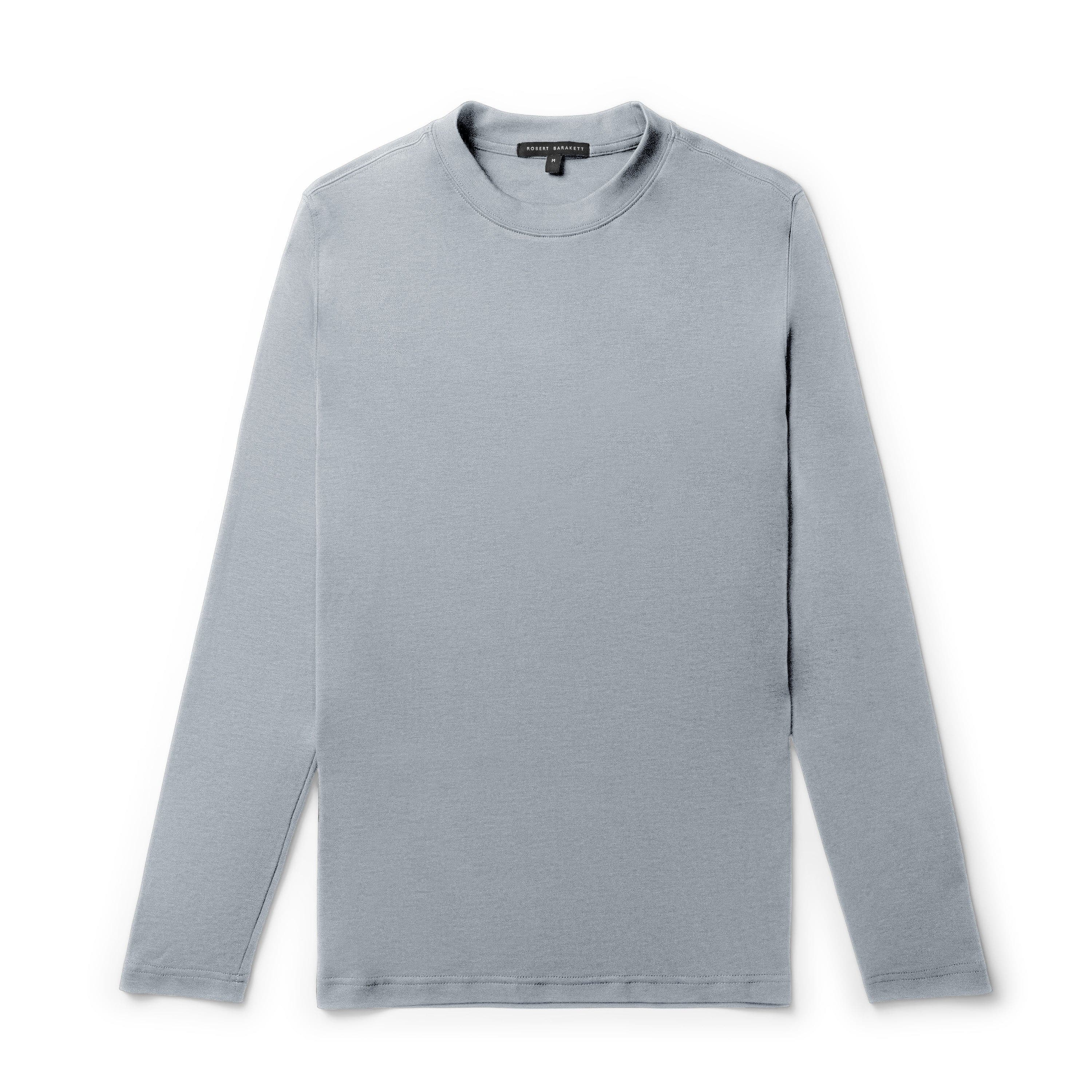 Men's Pima Cotton Long Sleeve Tee in Monument Grey - Robert Barakett